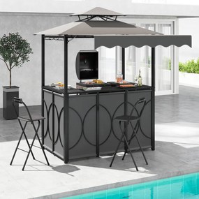 Costway Grilovací pavilon odolný vůči povětrnostním vlivům s barem a2Zahradní
