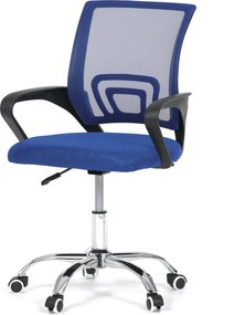 Dětská židle na kolečkách RORY | 58 cm | výškově nastavitelná | na tvrdé podlahy | modrá/černá