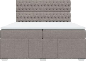 Box spring postel s matrací taupe 200x200 cm textil 3291786
