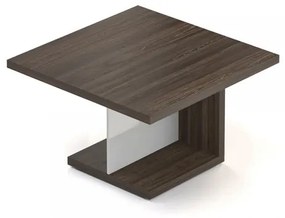 Jednací stůl Lineart 120 x 120 cm / Tmavý jilm a bílá