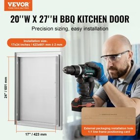 BBQ přístupová dvířka, 508 × 686 mm jednoduchá venkovní kuchyňská dvířka
