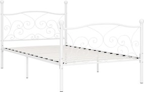 Rám postele s laťkovým roštem bílý kov 90 x 200 cm 284447