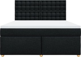 Box spring postel s matrací černá 180x200 cm textil 3291375