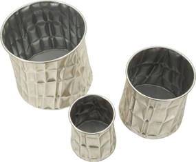 Sada 3 ks obalů na květináč Silver stříbrná