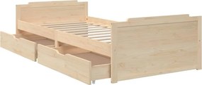 Rám postele se zásuvkami masivní borové dřevo 90 x 200 cm 322159