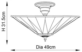 Endon 64043 - Přisazený lustr Tiffany DARK STAR 3xE27/60W/230V pr. 49 cm