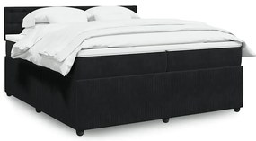 Box spring postel s matrací černá 200x200 cm samet 3290144
