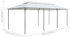 vidaXL Marketos Zahradní altán 600 x 298 x 270 cm bílý 180 g/m²