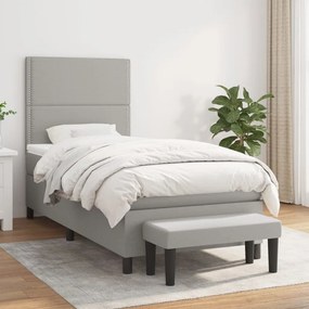 Box spring postel s matrací světle šedá 90x200 cm textil 3136485