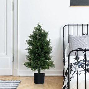 Costway Umělý cedr topiary strom s květináč a slunce odolné listy borovice