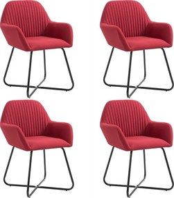 vidaXL Jídelní židle 4 ks textil [277100] Barva: vínová červená