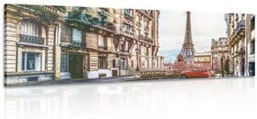 Obraz pohled na Eiffelovu věž z ulice Paříže - 120x40 cm