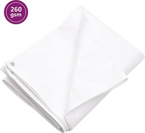 vidaXL Plachta 260 g/m² 6 x 8 m HDPE [151507] Barva: Bílá