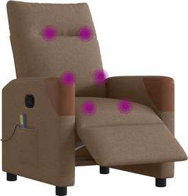 Elektrické masážní polohovací křeslo hnědé textil 3324001