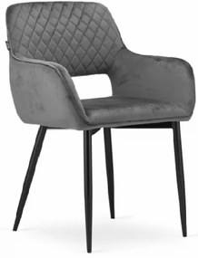Sametová židle Lisbon šedá