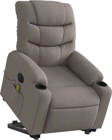 Elektrické zvedací masážní polohovací křeslo taupe textil 3206679