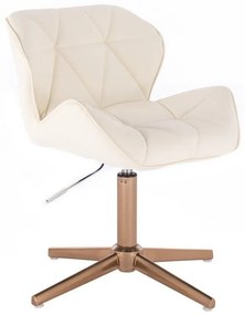 LuxuryForm DESIGN Otočná židle MILANO na zlatém kříži - krémová