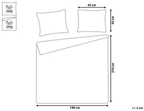 Sada embosovaného přehozu na postel s polštáři 140 x 210 cm šedá ALAMUT Beliani