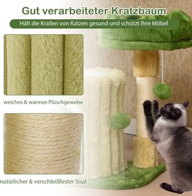 Costway Škrabadlo Malý kočičí strom s platformou Sisalové škrabadlo Cat Cave a 2