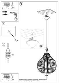 Sollux SL.0639 - Lustr na lanku APRILLA 1xE27/60W/230V