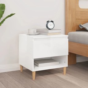 vidaXL Noční stolek 50 x 46 x 50 cm kompozitní dřevo [819538] Barva: bílá s vysokým leskem