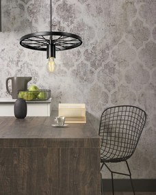 Toolight - Stropní lampa závěsná retro kruhová 1xE27 APP212-1CP, černá, OSW-08001
