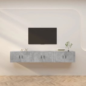 Nástěnné TV skříňky 3 ks betonově šedé 80 x 34,5 x 40 cm 3188362