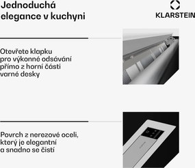 Klarstein Brisa, digestoř 90 cm, výsuvá, nnerezová ocel, 710 m³/h, A+