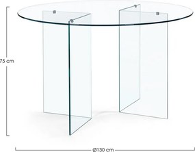 Skleněný kulatý jídelní stůl ø 130 cm Iride – Bizzotto