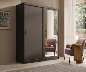 ADRK Furniture Šatní skříň s zrcadlem Hailey 160 SW-HAI-160-B