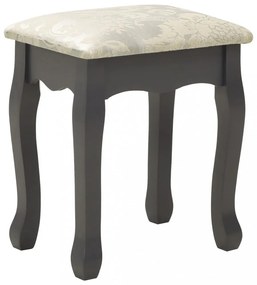 Toaletní stolek s taburetem Dekorhome Tmavě šedá