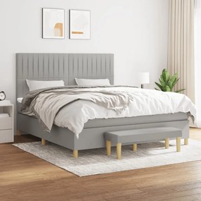 Box spring postel s matrací světle šedá 180 x 200 cm textil,  3137333