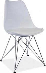Tempo Kondela Plastová jídelní židle METAL NEW 2, bílá/chrom