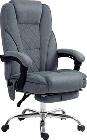 Vinsetto Masážní kancelářská židle s vytápěním - ergonomická židle s nastavitelnou výškou, sklápěním opěradla, drátovým ovladačem, zasouvatelným opěr…