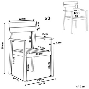 Sada 2 židlí z akáciového dřeva FORNELLI Beliani