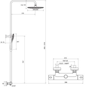 Ravak X070164 - Sprchová sada s termostatickou baterií TERMO lesklý chrom