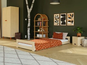 Benlemi Béžová dřevěná jednolůžková postel SIMPLY se dvěma čely 90x190 cm