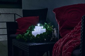 LED svíčka z pravého vosku na baterie, Ø 7,5 × 10 cm, bílá, 2× AA
