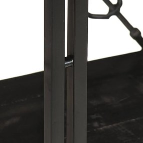 Knihovna se 3 policemi černá 60 x 30 x 80 cm masivní mangovník 320626