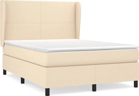 Box spring postel s matrací krémová 140x200 cm textil 3127810