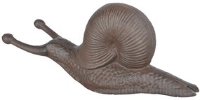 Zahradní litinová figurka Snail, 12,5x32 cm, hnědá