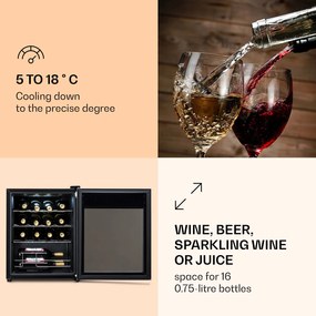 Ultimo 16 Uno chladnička na víno 42l Dotykový ovládací panel 16 lahví 5–18 °C