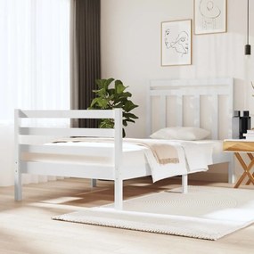 vidaXL Rám postele masivní dřevo 90 x 190 cm Single [3105283] Barva: Bílá