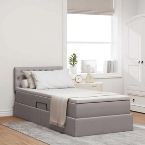 Postel s úložným prostorem a matrací Taupe 90 x 190 cm Samet 3370542