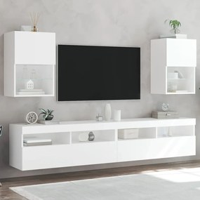 vidaXL TV skříňky s LED osvětlením 2 ks 40,5 x 30 x 60 cm [837036] Barva: Bílá