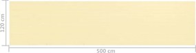 Balkonová zástěna béžová 120 x 500 cm HDPE 310918