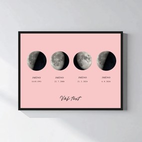 Personalizovaný magický fotoobraz v rámu - 30 x 40 - měsíční fáze rodiny
