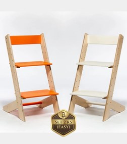 Lucas Wood Style - rostoucí židle EASY LINE zvýhodněný set 2 ks -  oranžová + béžová