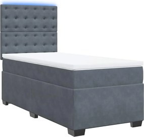 Box spring postel s matrací tmavě šedá 90x190 cm samet 3293099