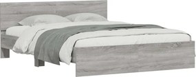 vidaXL Rám postele s čelem 140 x 190 cm Kompozitní dřevo [3207497] Barva: Betonová šedá